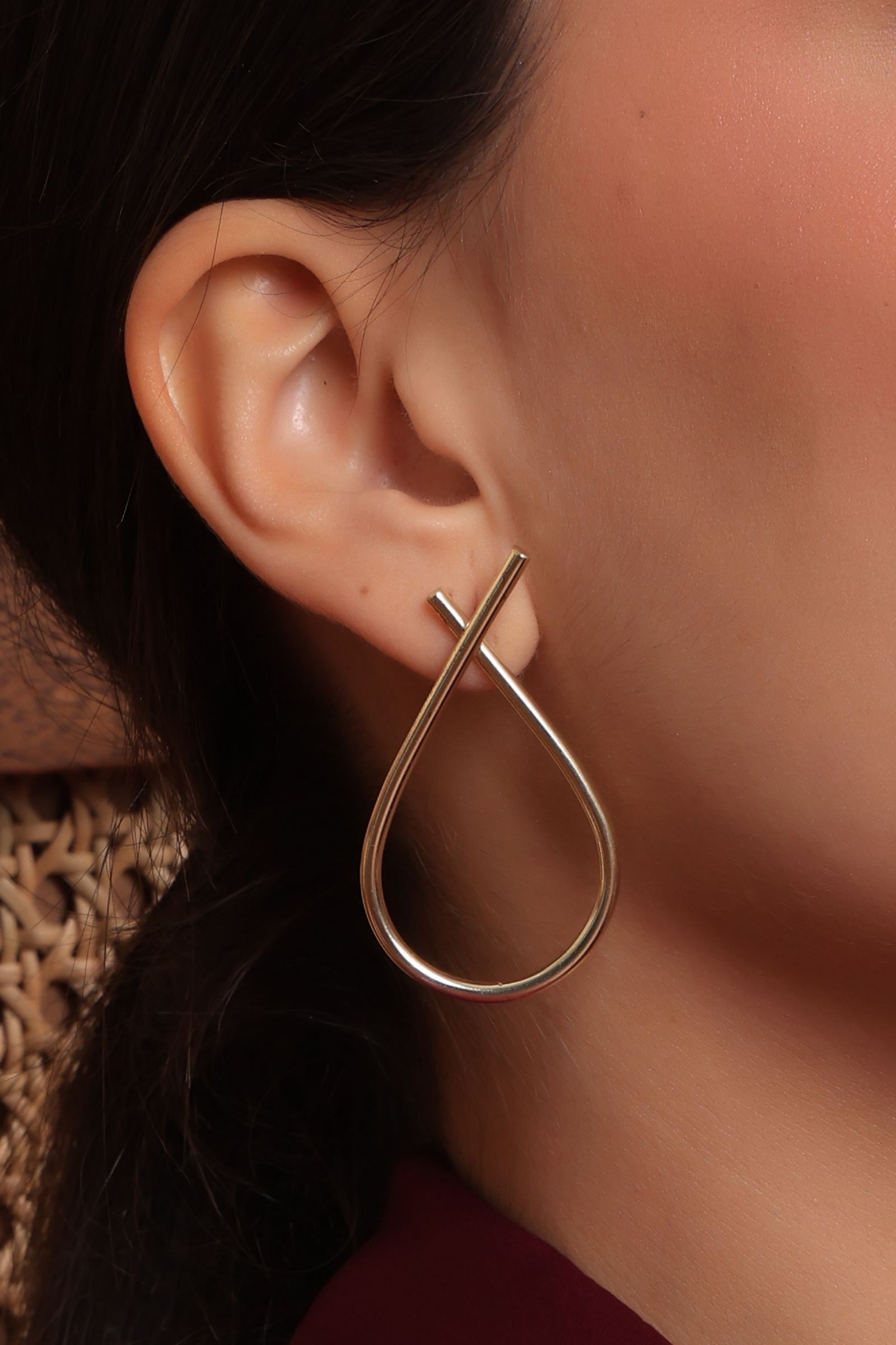 Gold Half Infinity Earring